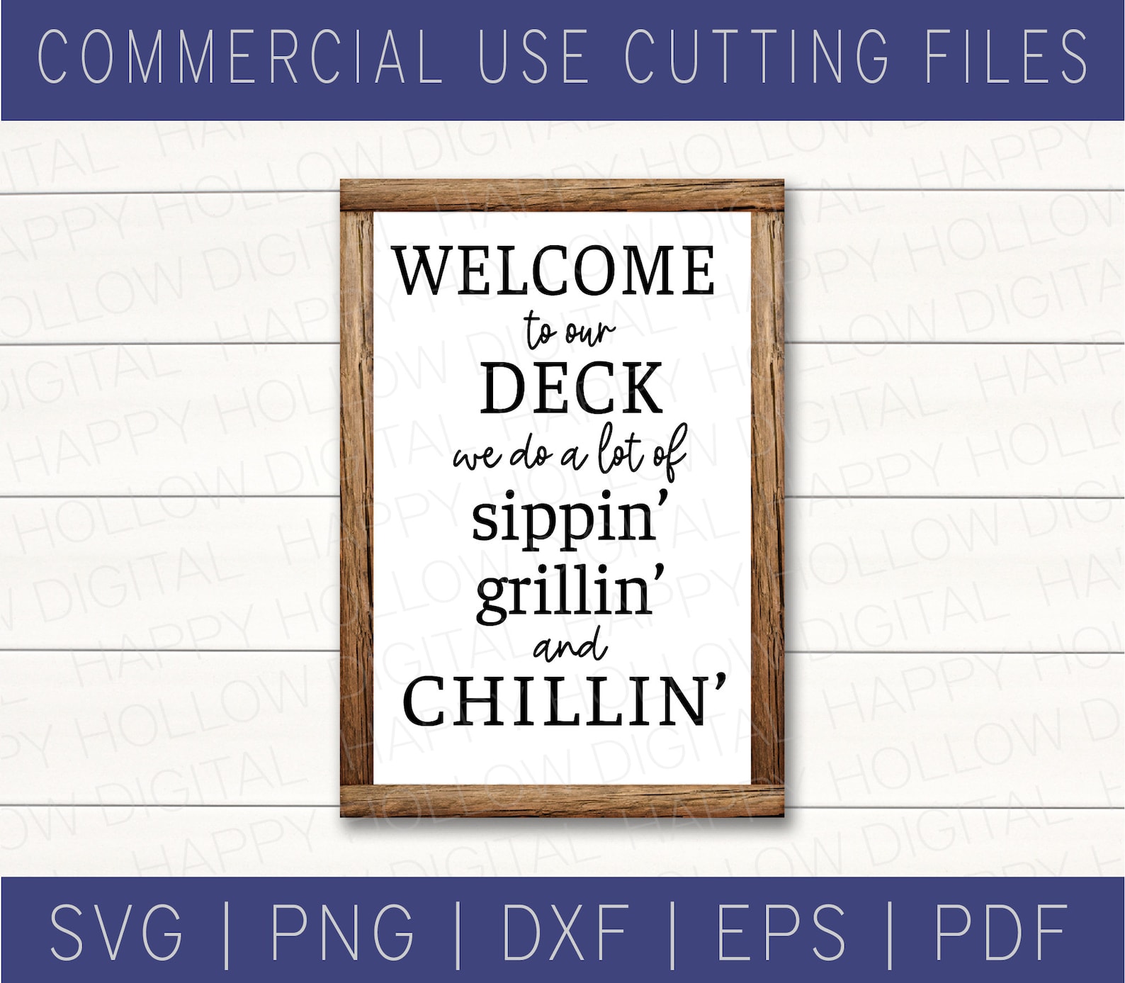 Welcome to the Deck Sign SVG - Deck Decor - Outdoor Decor - SVG File ...