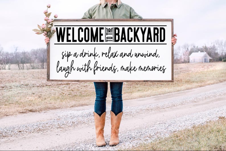 Welcome SVG - Backyard Sign - Backyard Decor - Patio Sign SVG - Outdoor ...