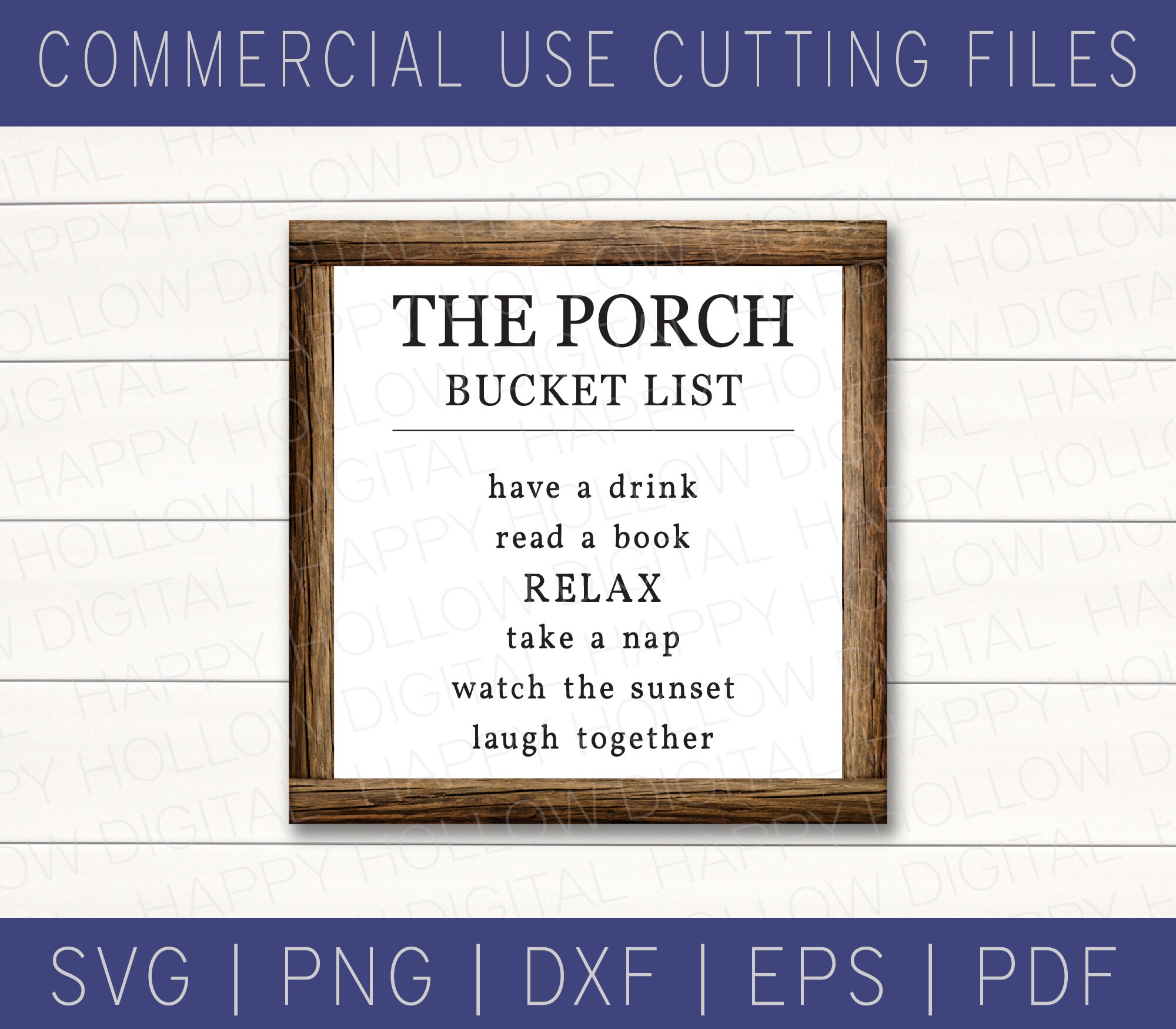 Porch Bucket List Sign SVG: Outdoor Patio Decor (digital) - Etsy
