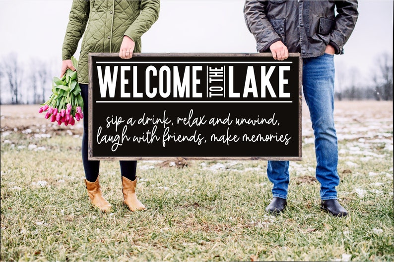 Lake House Welcome Sign SVG: Outdoor Decor (digital Download) - Etsy