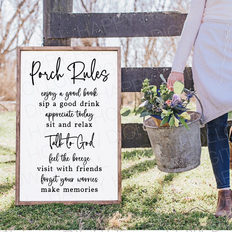Porch Rules Sign - Etsy