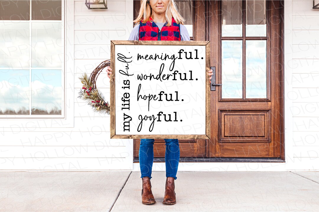 Inspirational Quote SVG: My Life is Full, Motivational Wall Art ...