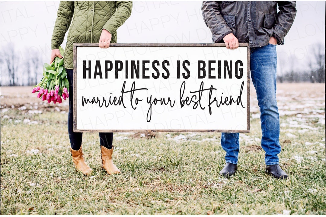 Happiness is Being Married to SVG - Wedding Sign - Bridal Shower Gift ...