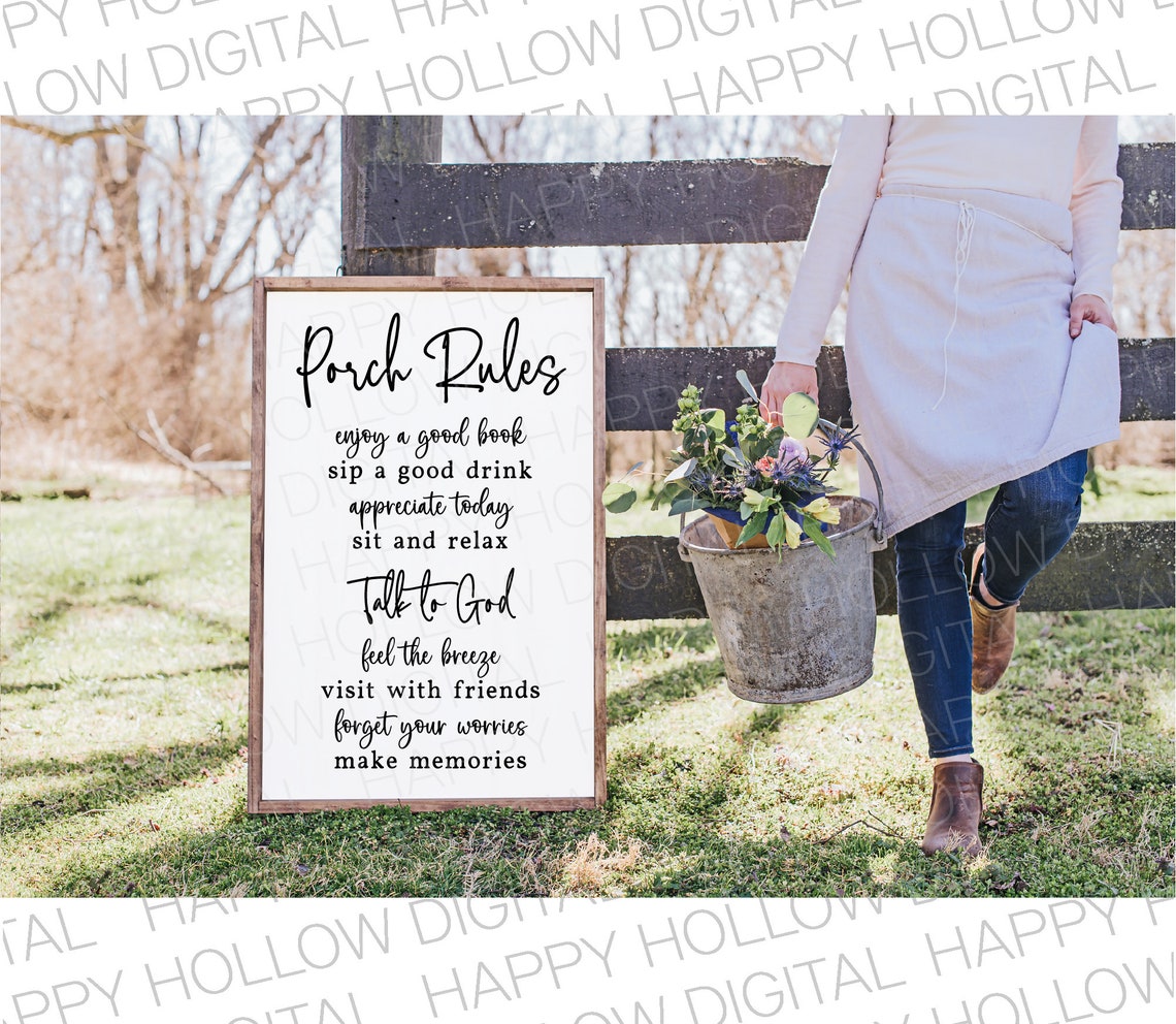 Porch Sign SVG Porch Decor Outdoor Sign Rules Sign SVG - Etsy