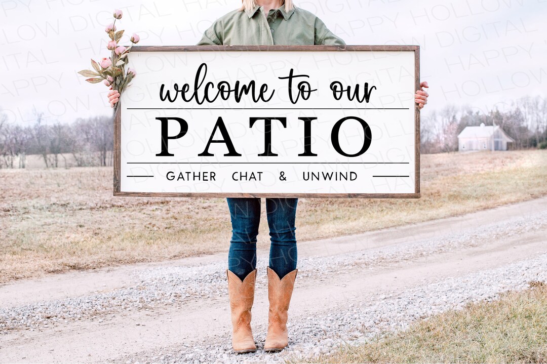 Welcome Patio Sign SVG: Outdoor Decor (digital Download) - Etsy