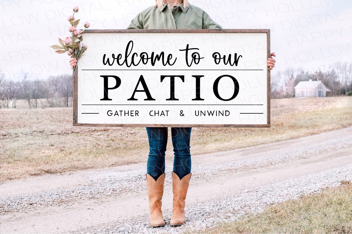 Welcome Patio Sign SVG: Outdoor Decor (digital Download) - Etsy