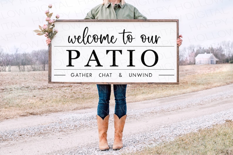 Welcome Patio Sign SVG: Outdoor Decor (digital Download) - Etsy