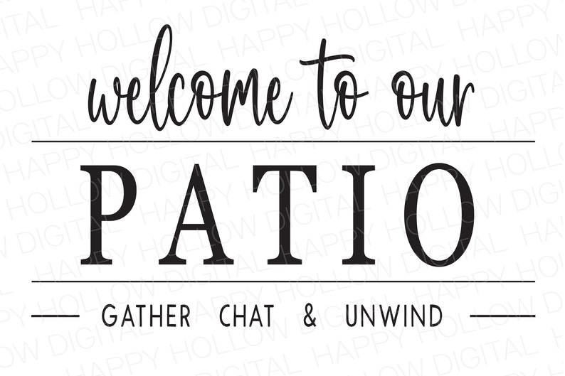 Welcome Patio Sign SVG: Outdoor Decor (digital Download) - Etsy