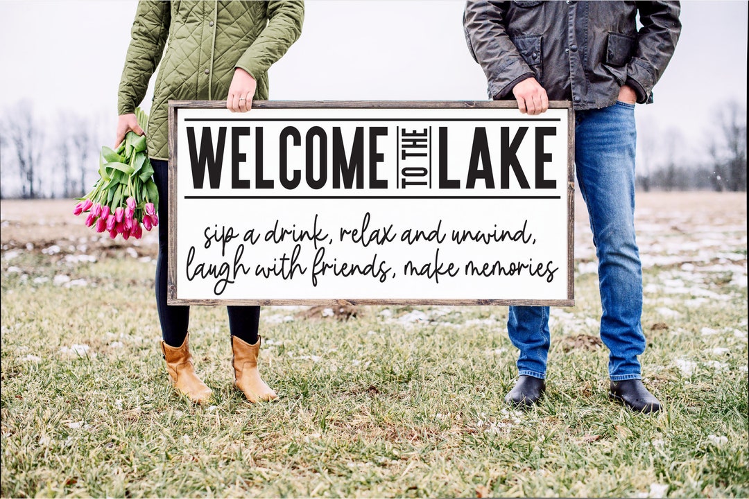 Lake House Welcome Sign SVG: Outdoor Decor (digital Download) - Etsy