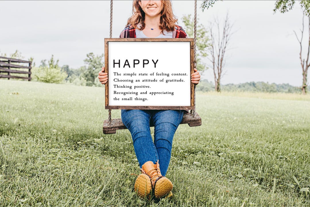 Happy SVG - Happy Definition SVG - Farmhouse Decor - Rustic Wall Decor ...