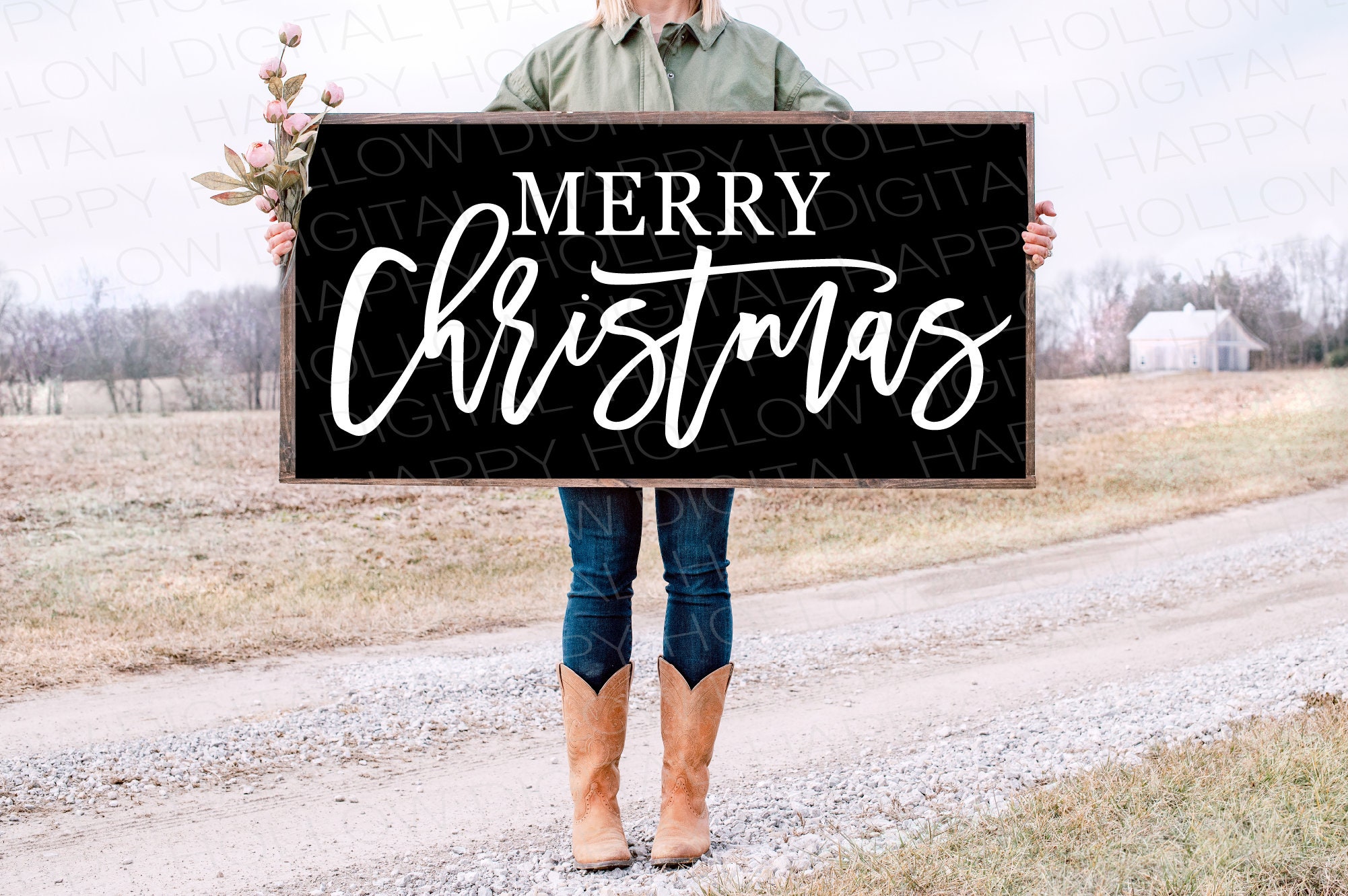 Merry Christmas Wreath SVG: Winter Holiday Sign (digital Download ...