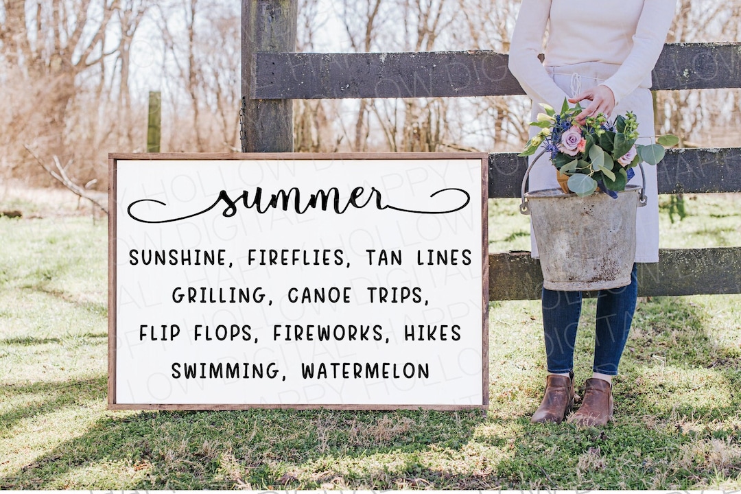 Summer Bucket List - Bucket List Sign - Porch Sign - Seasonal Decor ...