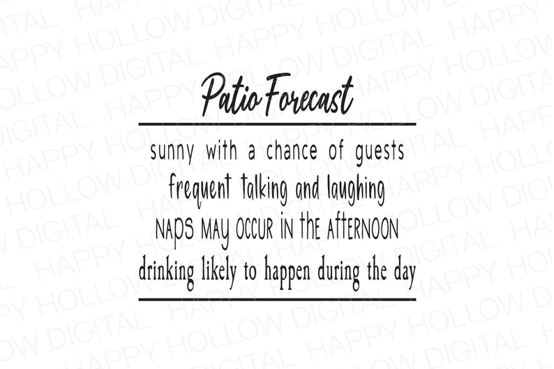 Patio Forecast Funny SVG Patio Sign SVG Outdoor Pillow - Etsy