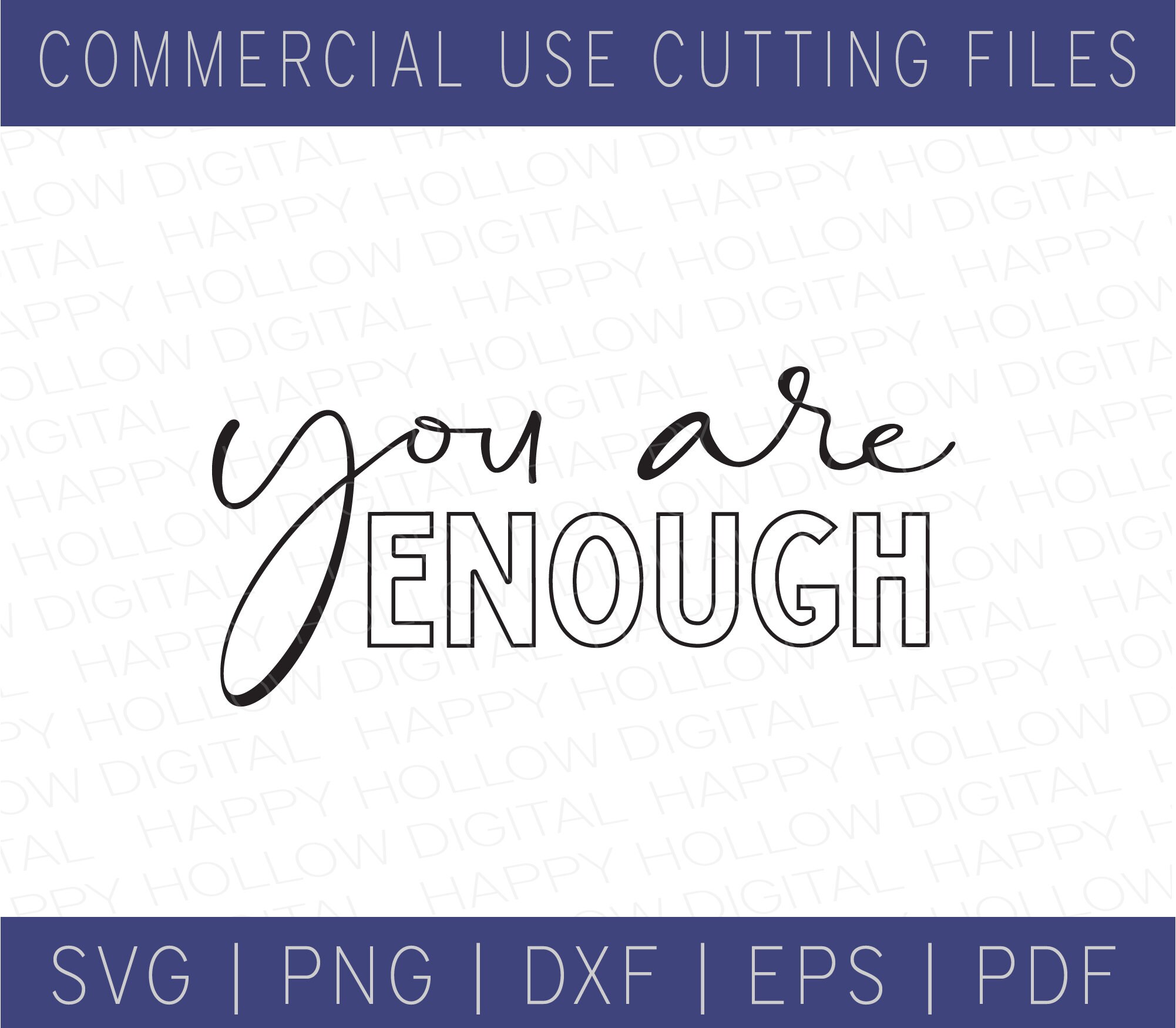 You Are Enough SVG Empowering Words Inspirational Quote Motivational ...