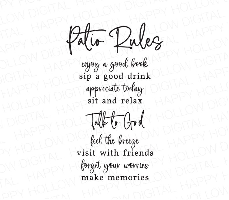 Patio Sign SVG Patio Decor Outdoor Sign Patio Bar - Etsy