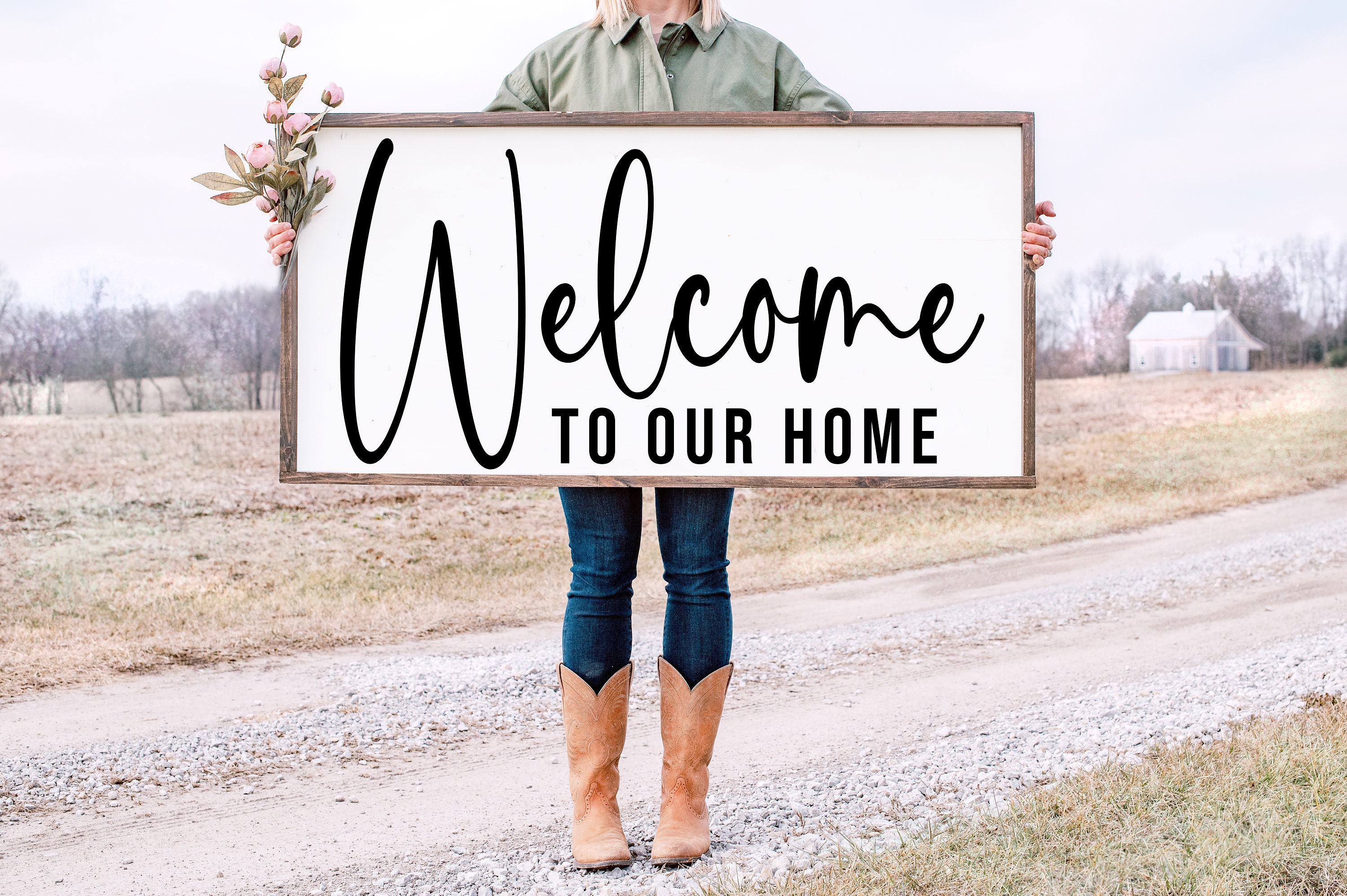 Farmhouse Welcome Sign SVG: Rustic Home Decor (digital Download) - Etsy