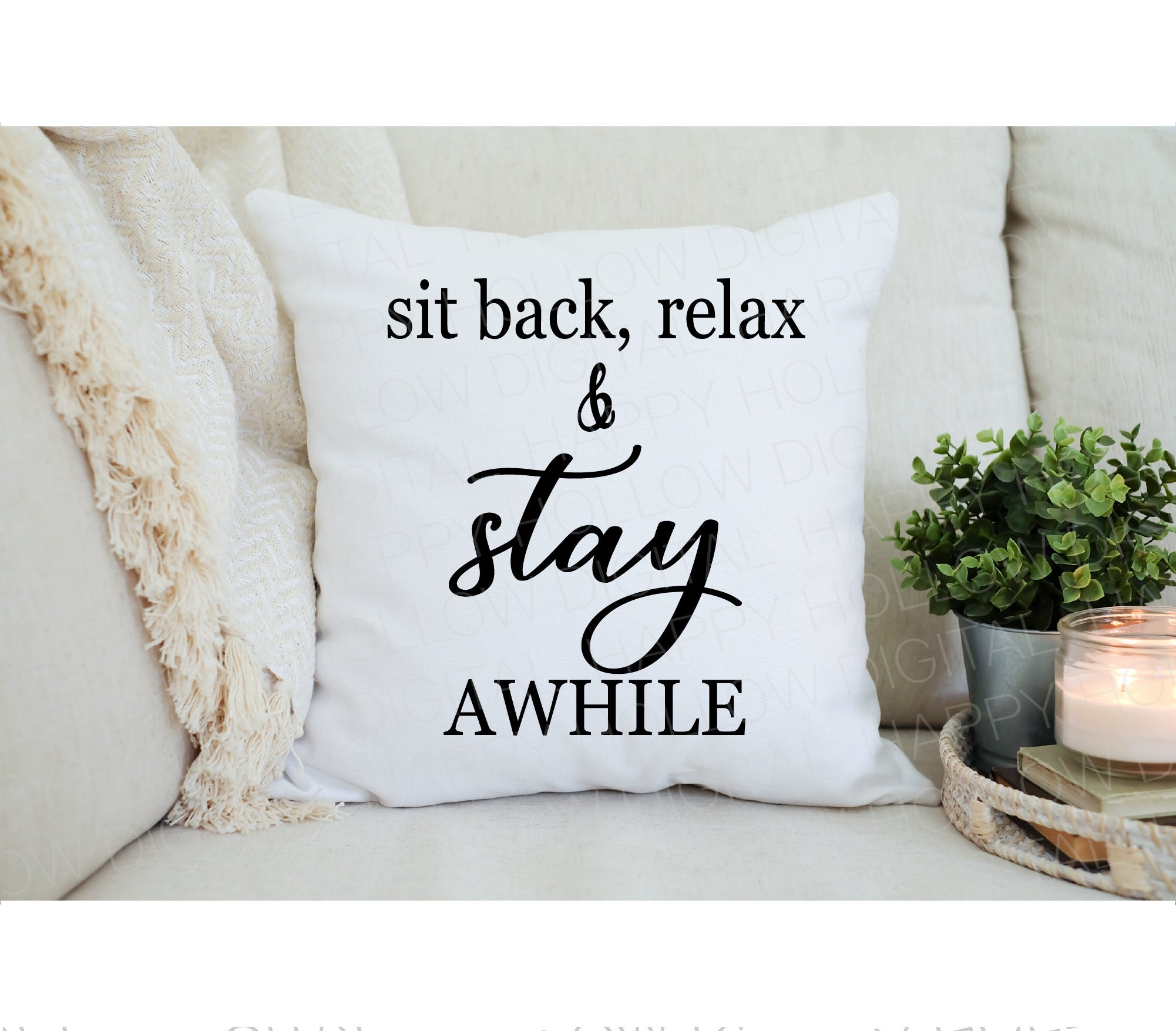 Stay Awhile Sign SVG: Porch Decor (digital Download) - Etsy