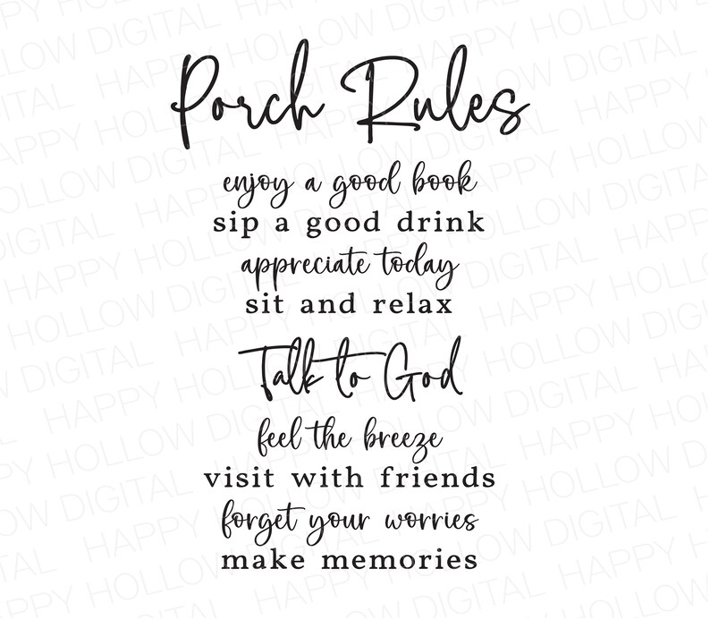 Porch Sign SVG - Porch Decor - Outdoor Sign - Rules Sign - Porch SVG ...