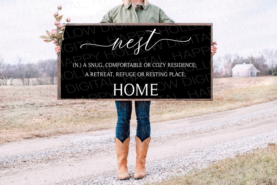 Nest Definition SVG - Farmhouse Decor - Family Sign - Living Room Wall ...