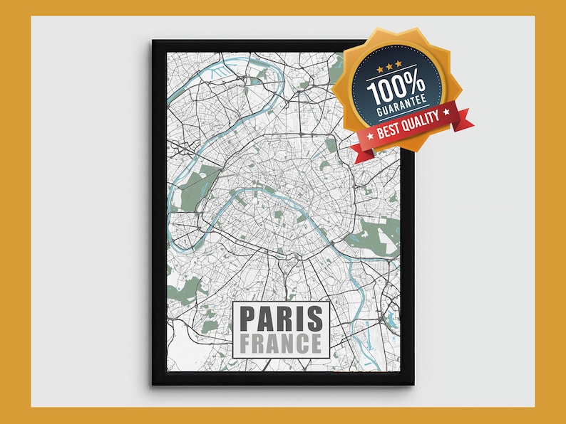 Paris Map Digital Download, Printable Wall Art, City Map Poster, Home ...
