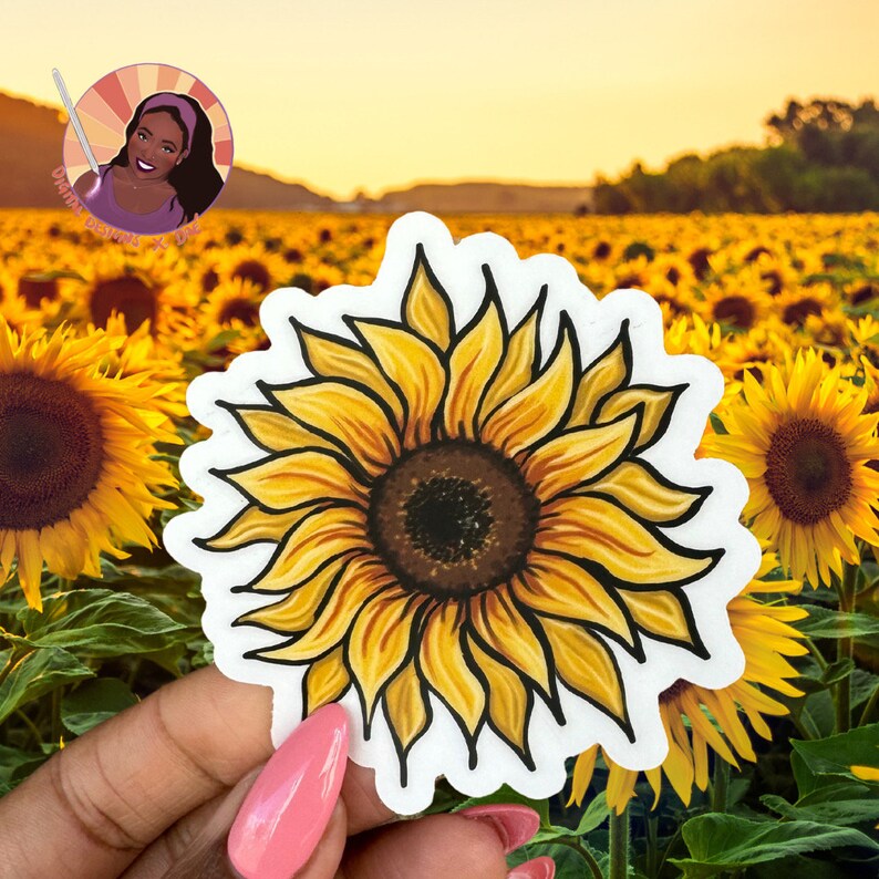 Sunflower Sticker |clear Background Sticker | Waterproof Vinyl Sticker ...