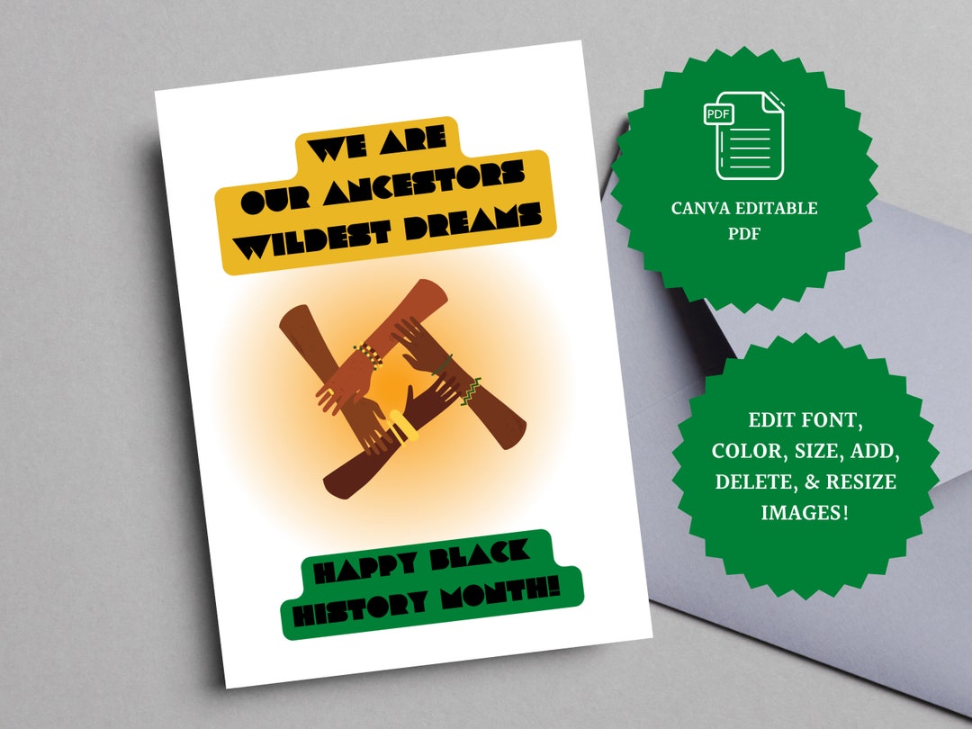 CELEBRATE Black History Month Card, Ancestor's Wildest Dreams Card - Etsy