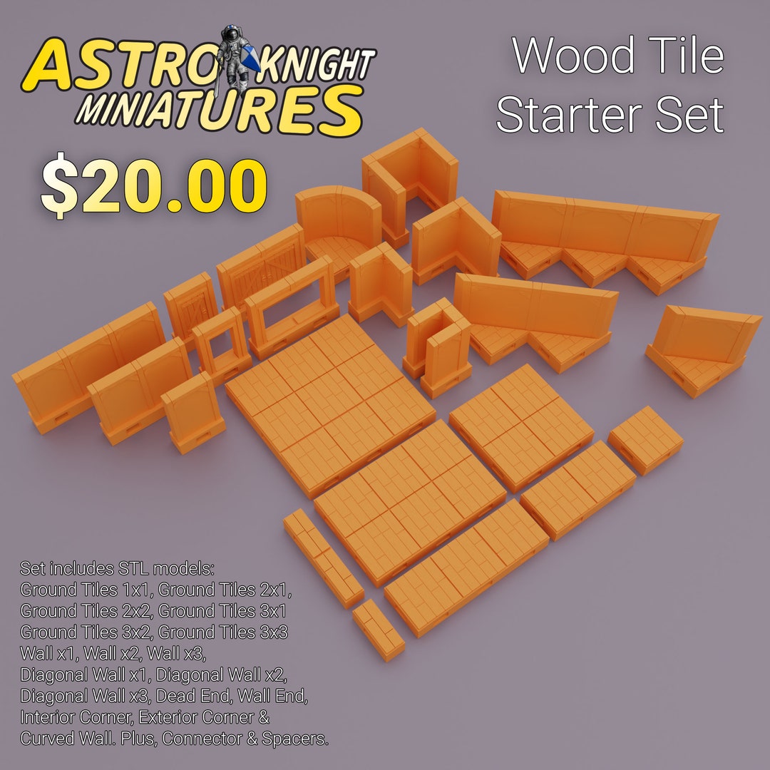 Tavern-wood Dungeon Tiles for Table Top Gaming Tile 3D Printer STL ...