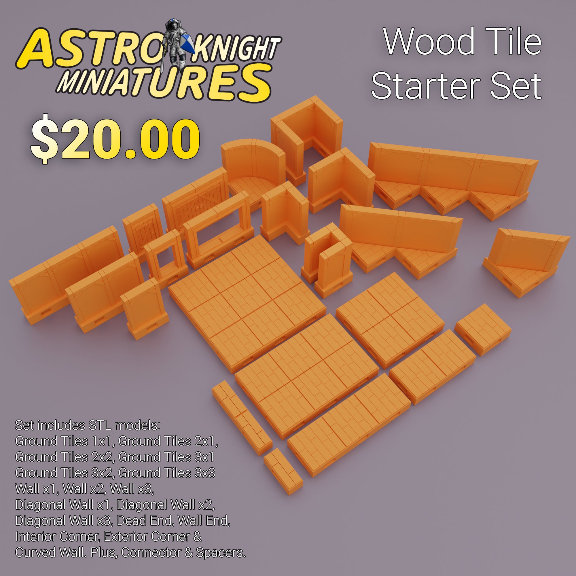 Tavern-wood Dungeon Tiles for Table Top Gaming Tile 3D Printer STL ...