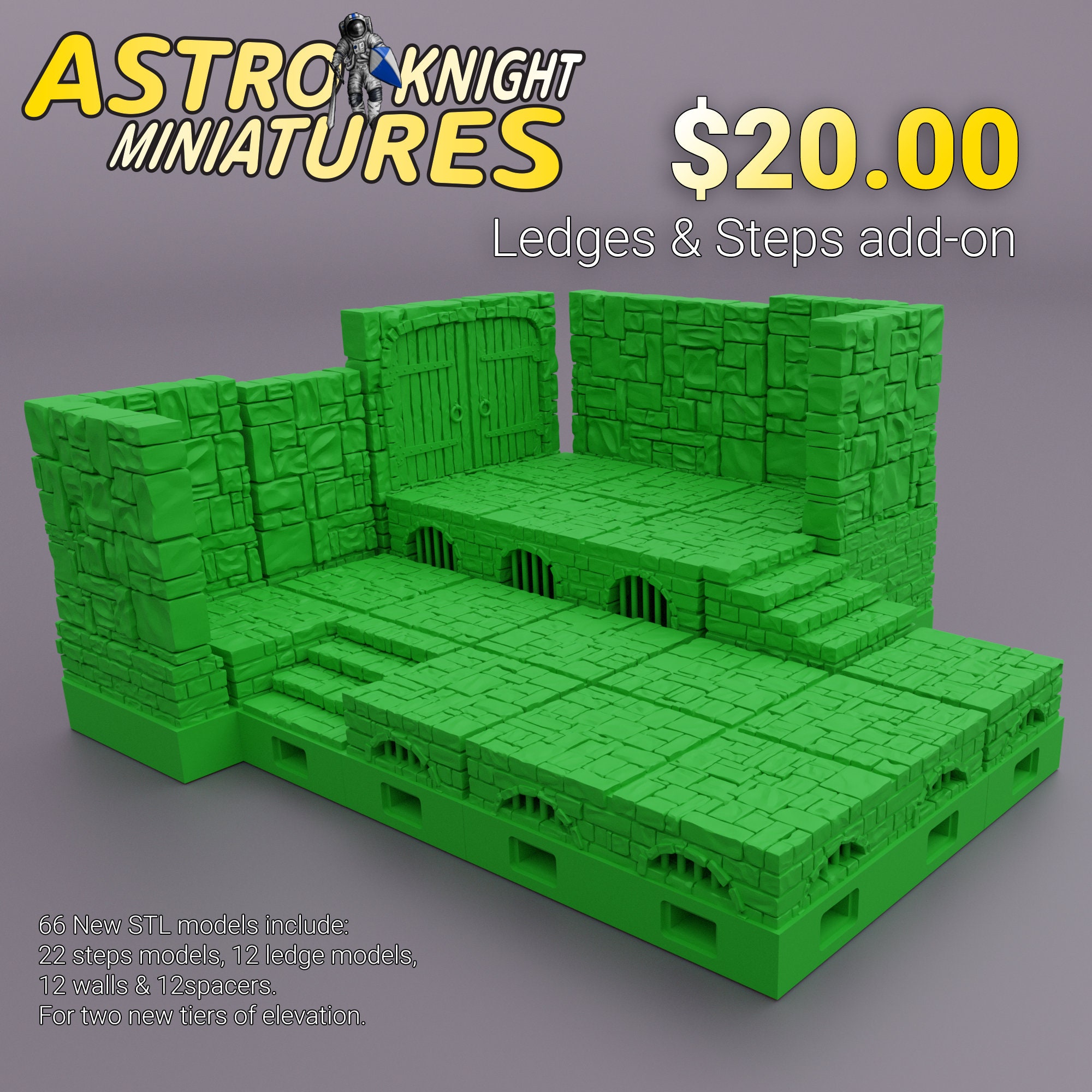 Steps & Ledges Dungeon Tile STL Models Add-on - Etsy
