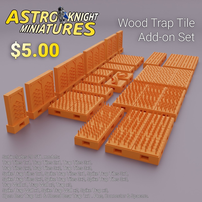 Dungeon Tile Terrain Wood Trap Add-on STL Models for 3D Printers - Etsy