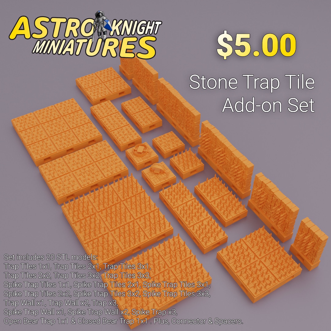 Dungeon Tile Terrain Stone Trap Add-on STL Models for 3D Printers - Etsy