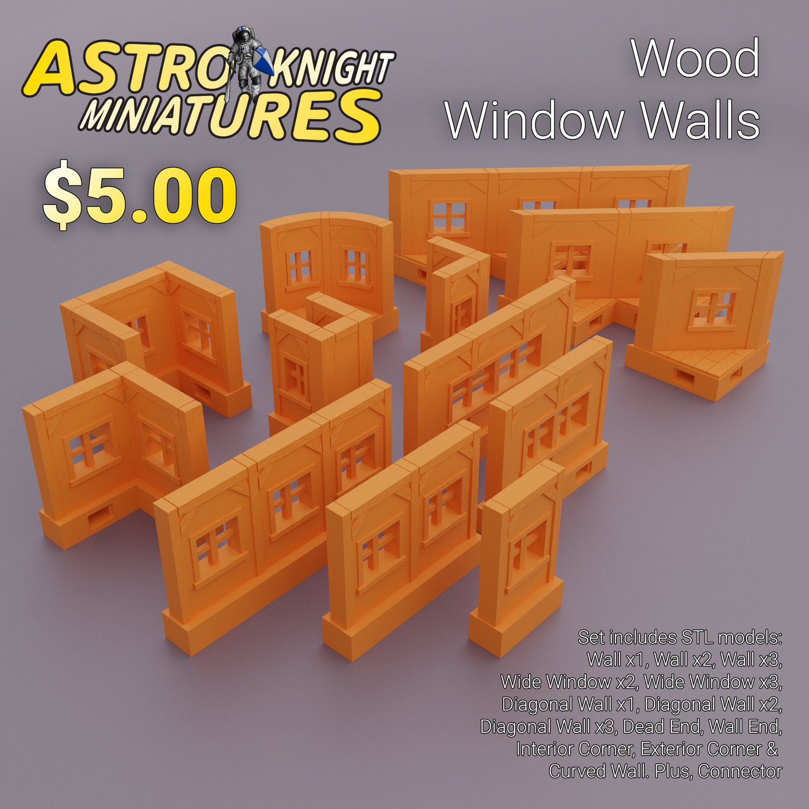 Wood Window Wall Add-on Dungeon Tiles, 3d Printer STL Models for Table ...