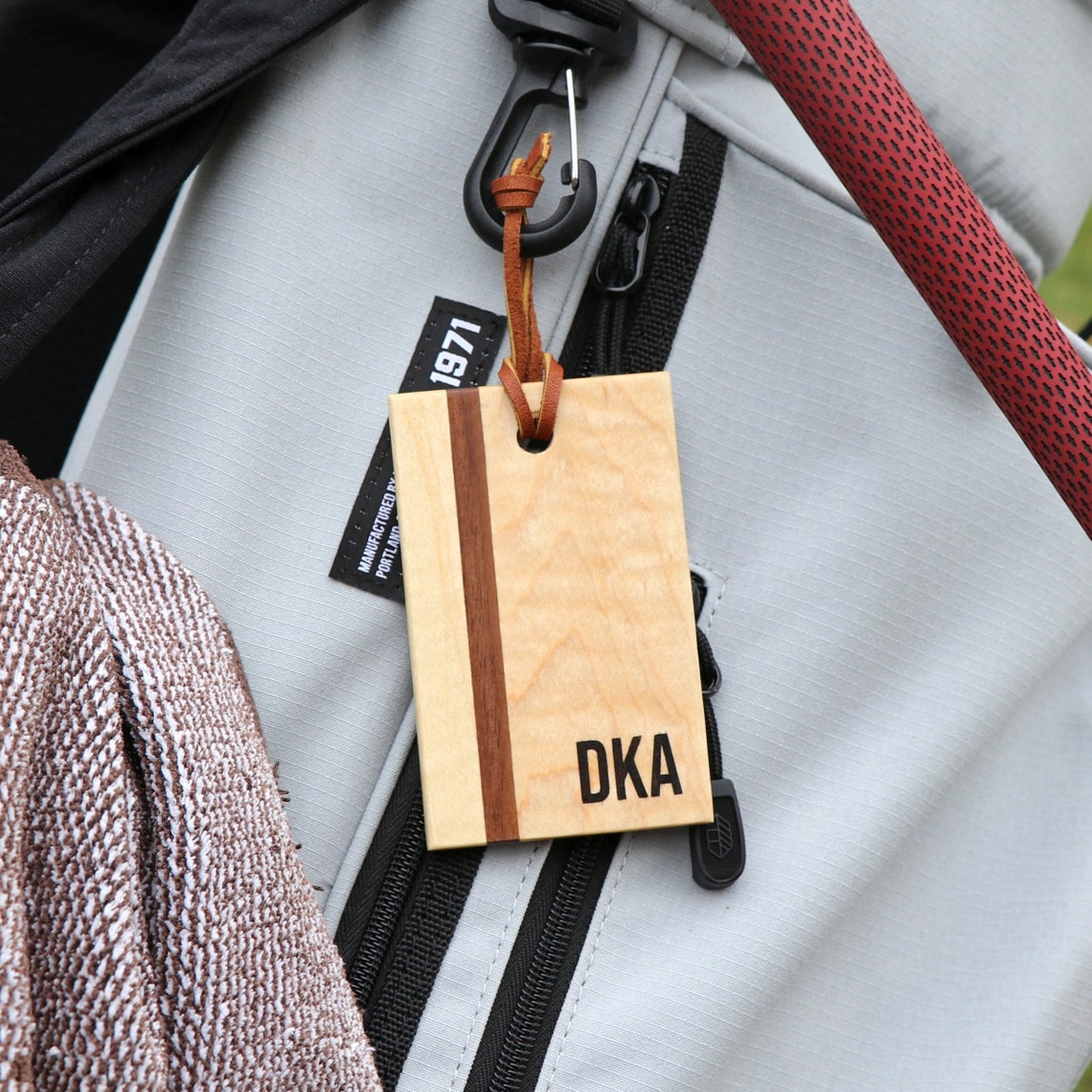 Golf Bag Tag Personalized Bag Tag Walnut & Maple - Etsy