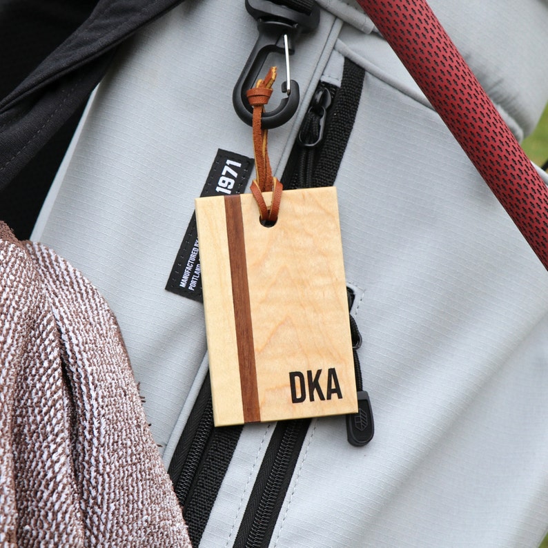 Golf Bag Tag | Personalized | Bag Tag | Walnut & Maple - Etsy