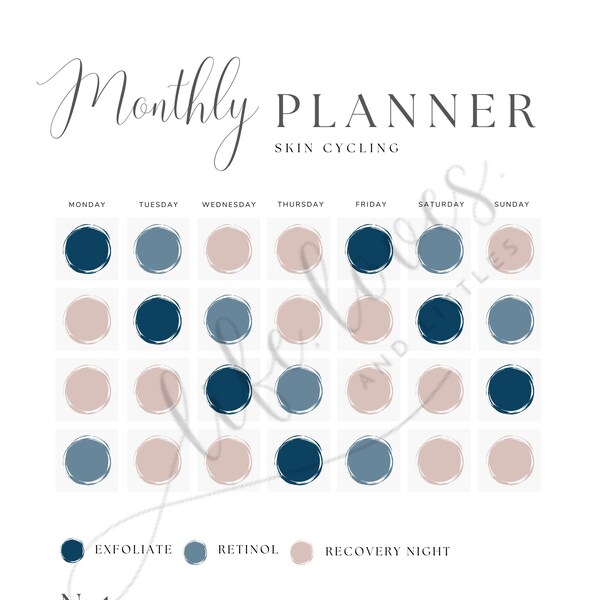 Skin Cycling Planner Etsy