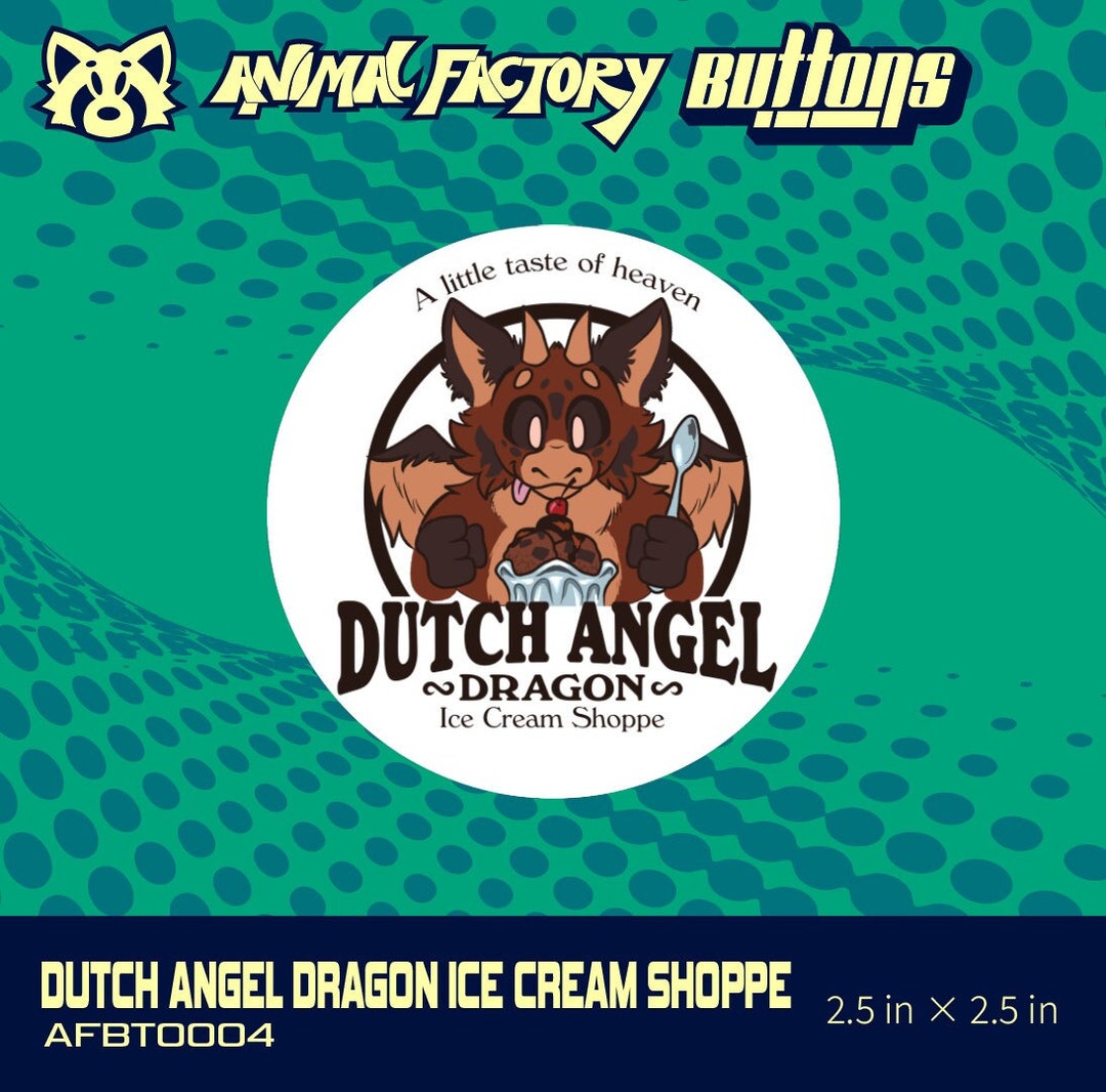 Dutch Angel Dragon Ice Cream Shoppe | Animal Factory Pinback Button - Etsy