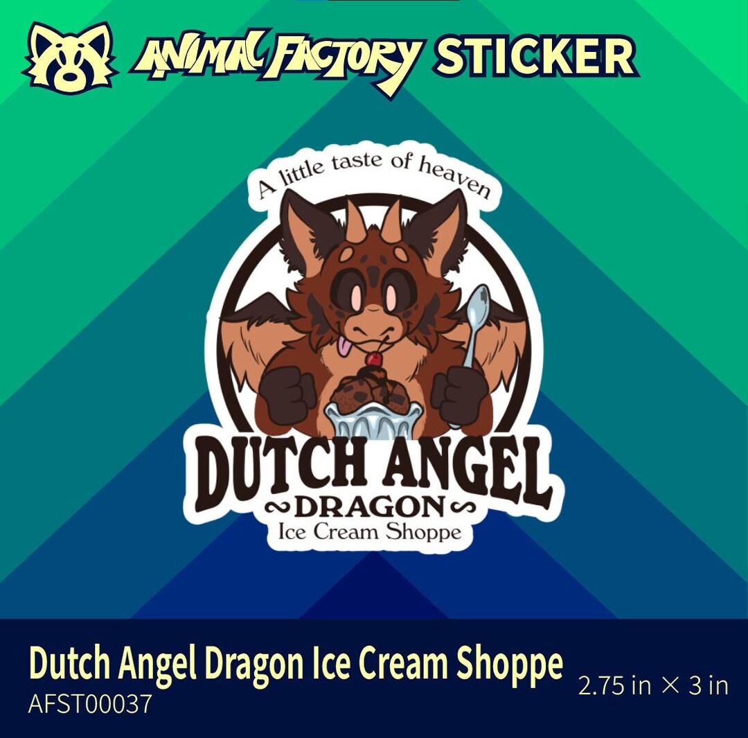 Dutch Angel Dragon Ice Cream Shoppe | Furry Sticker - Etsy