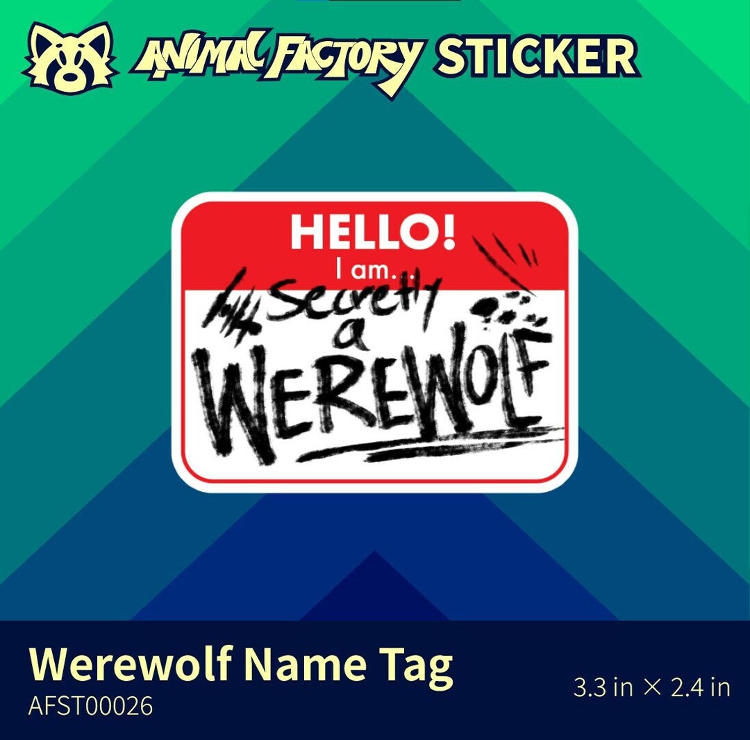 Werewolf Name Tag | Furry Vinyl Sticker - Etsy