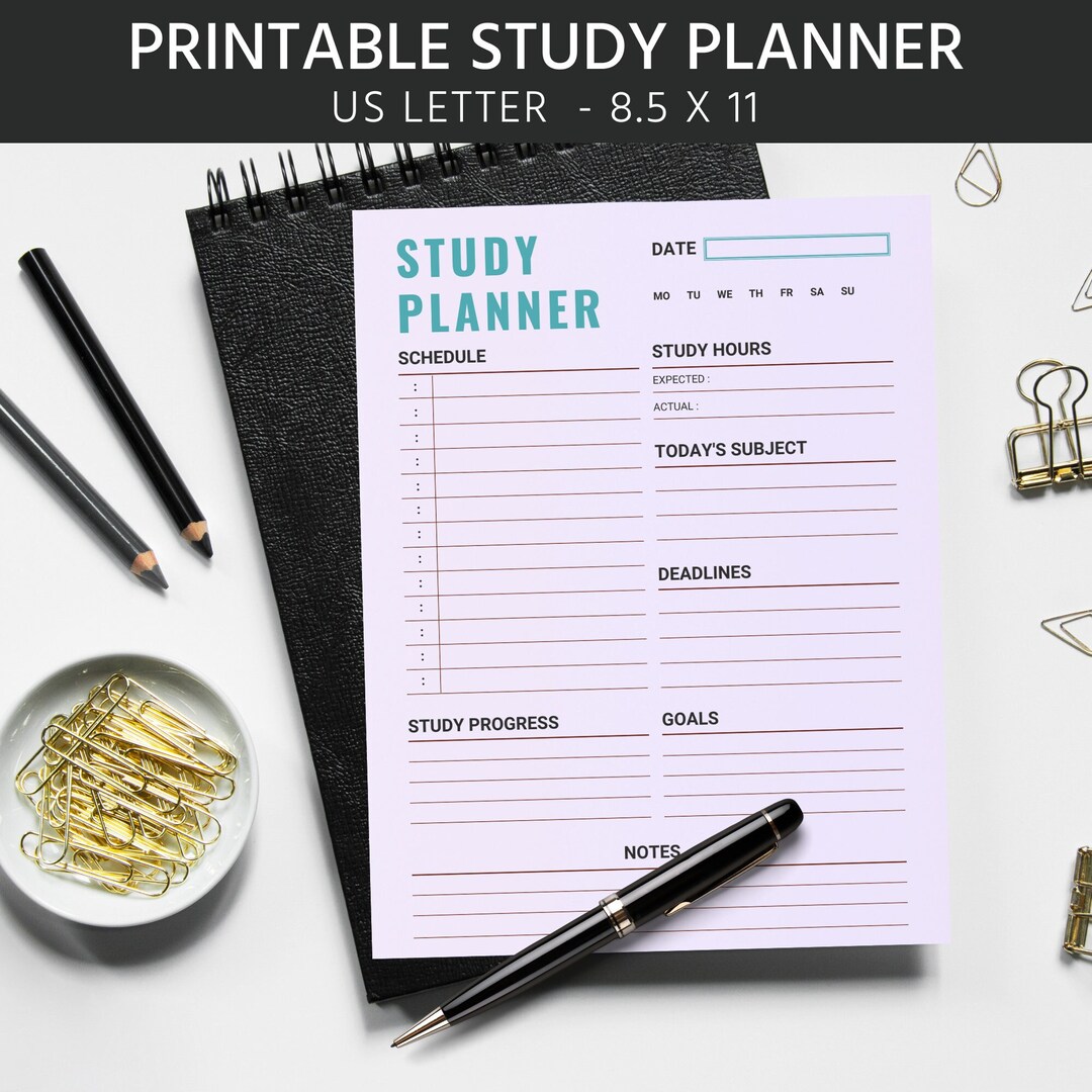 Student Planner Study Planner Printable Academic Planner Digital ...