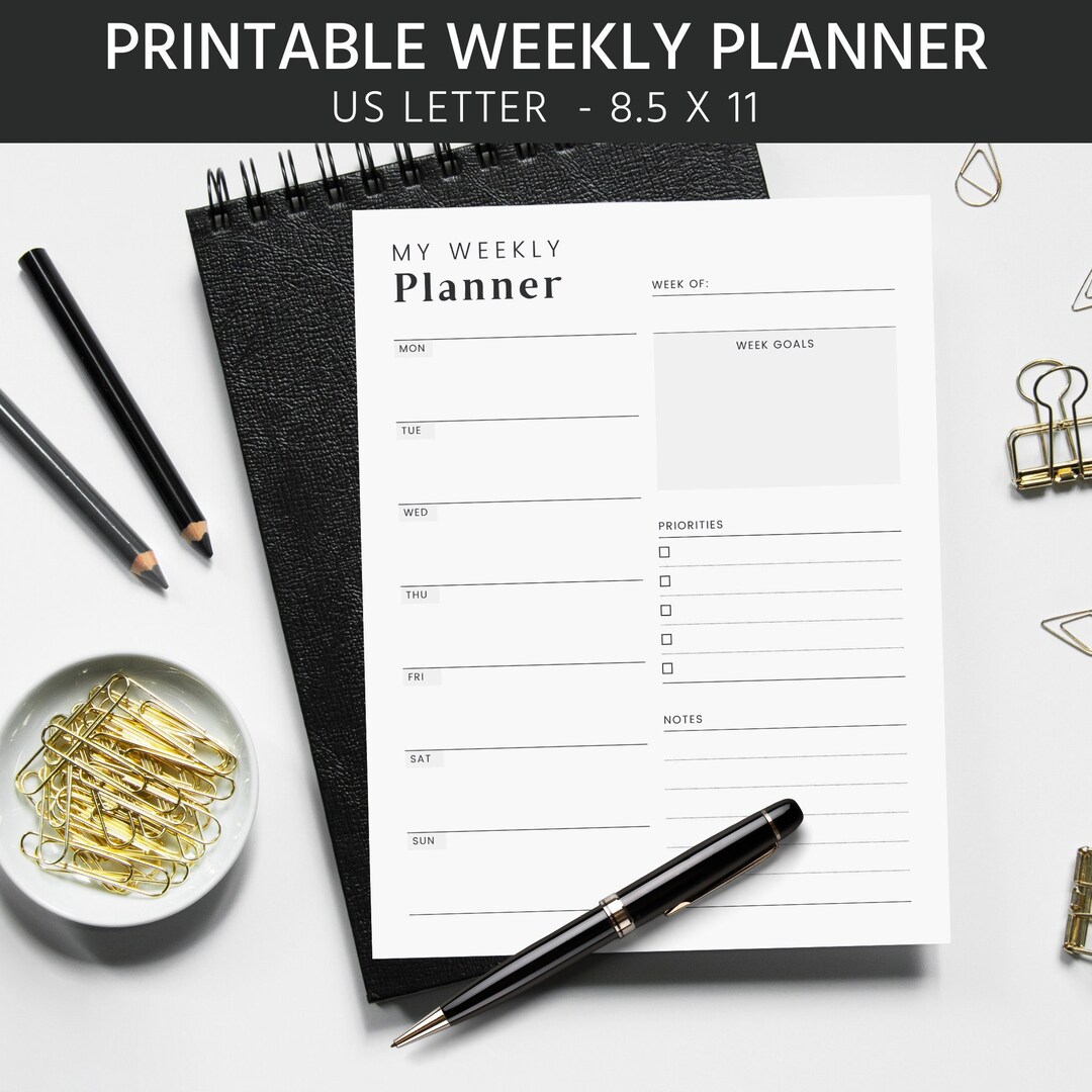 Weekly to Do List Printable, Minimalist Weekly Planner Week on One Page ...