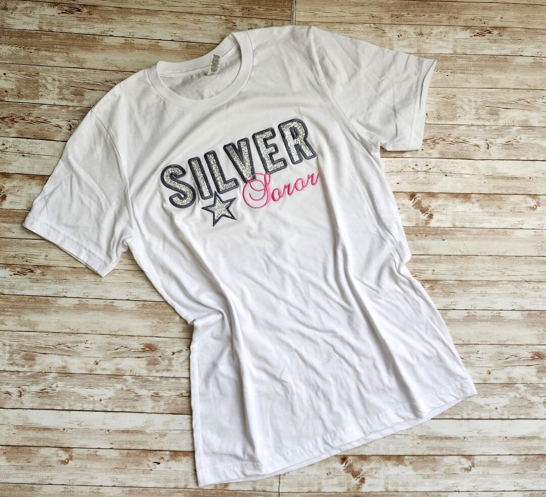 Silver Soror T-shirt, Silver Star Sorority Tee Shirt, Customizable - Etsy