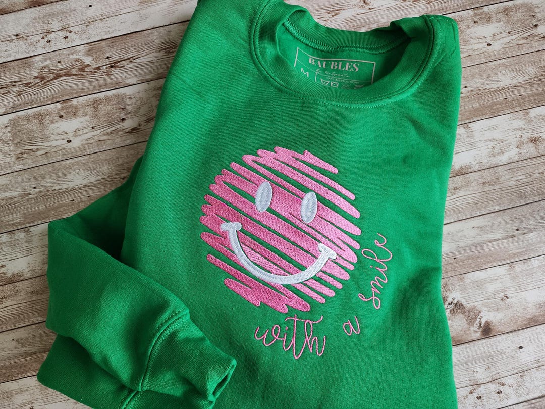 SMILEY Face Sweatshirt Pullover Customizable Colors With a Smile - Etsy