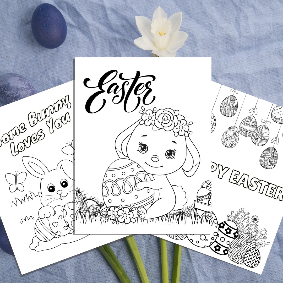 PRINTABLE Easter Coloring Pages for Kids - INSTANT DOWNLOAD - Etsy