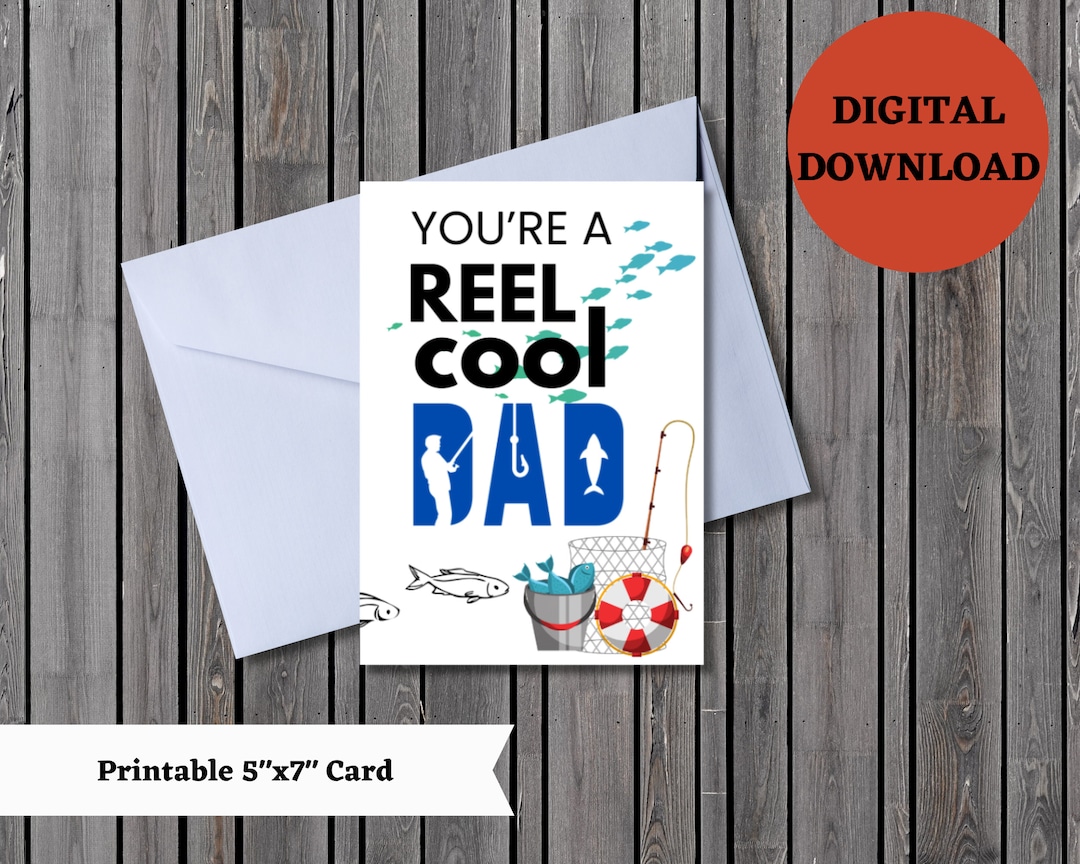 Printable Father's Day Fish Card, Dad Joke Card, Blank 5x7 Card ...