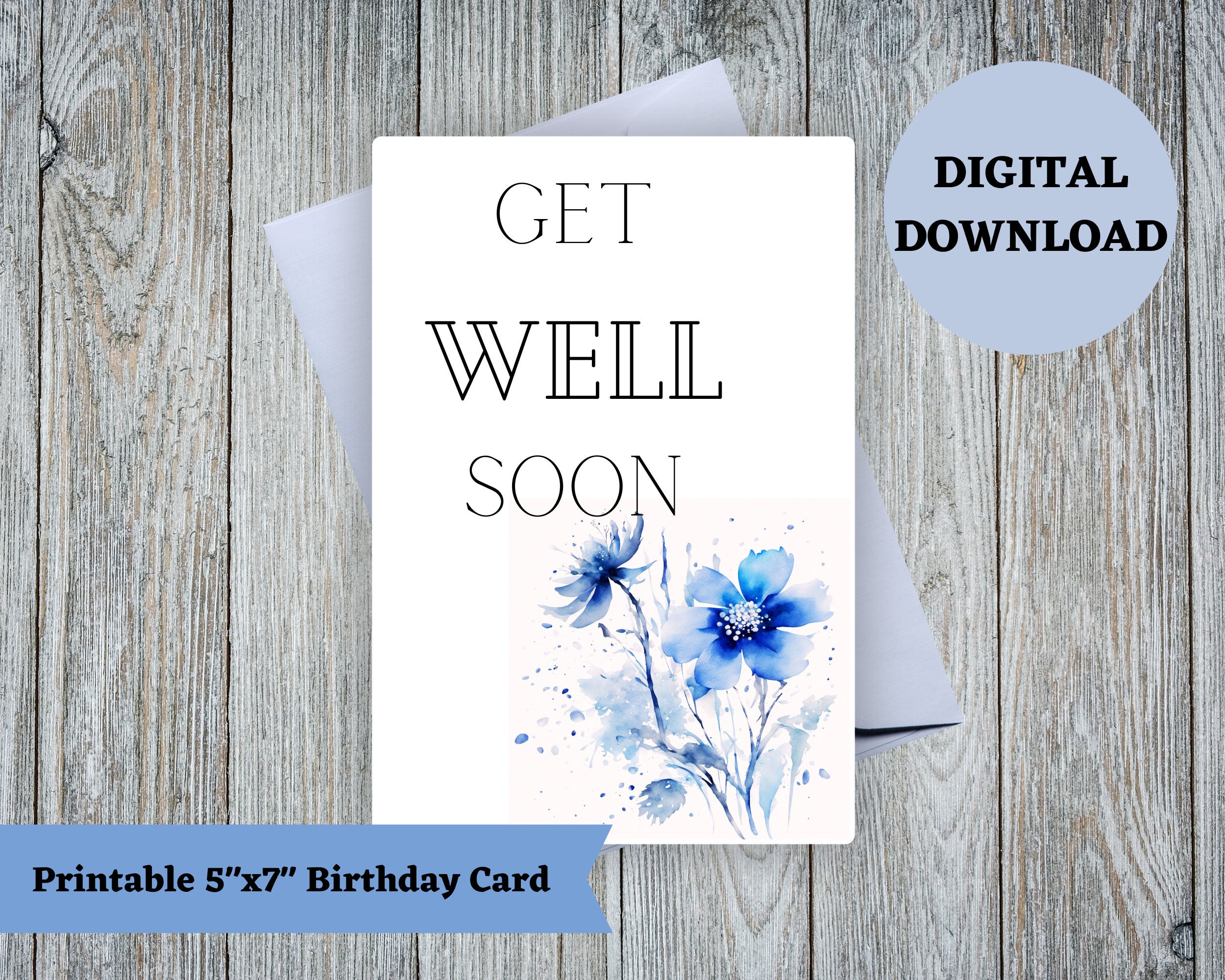 Printable Get Well Card, Encouragement Card, Sympathy Card, Best Wishes ...