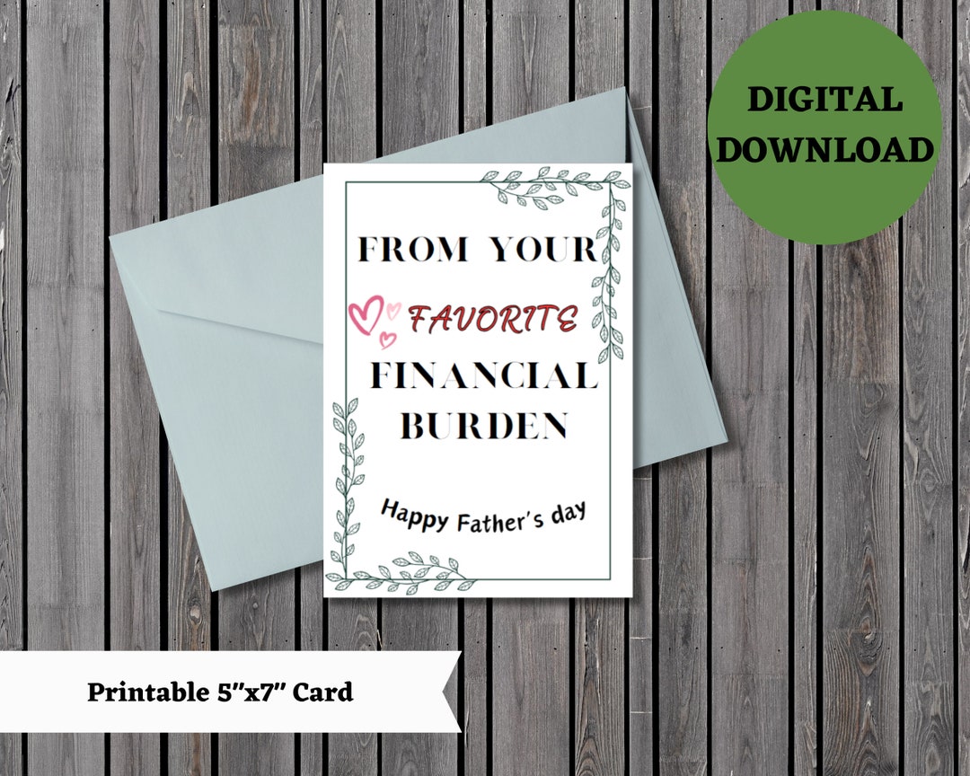 Father's Day Joke Card, Printable Dad Pun, Dad Card, Blank 5x7 Card ...