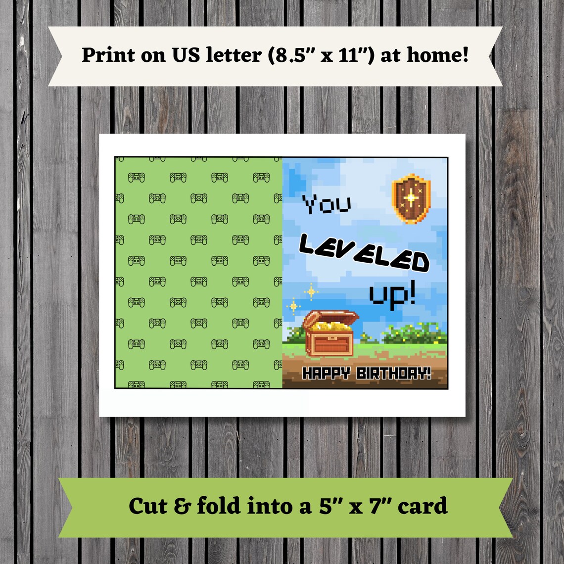 Printable Birthday Card, Gamer Birthday Card, Video Game Birthday Card ...