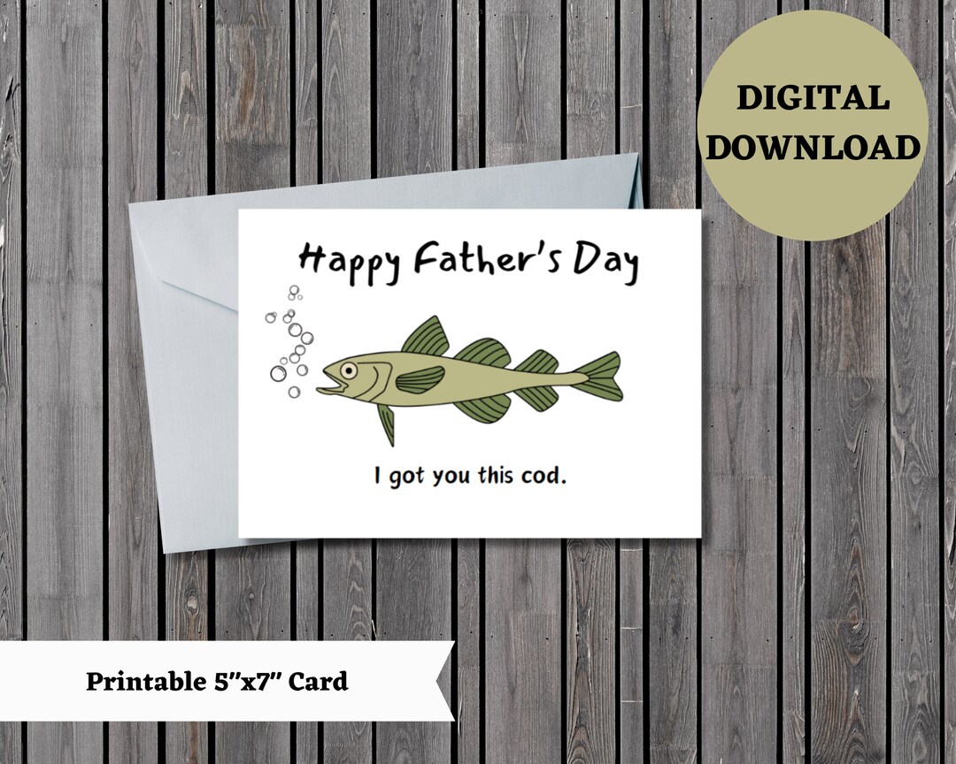 Printable Dad Pun Card, Father's Day Joke Card, Dad Card, Blank 5x7 ...