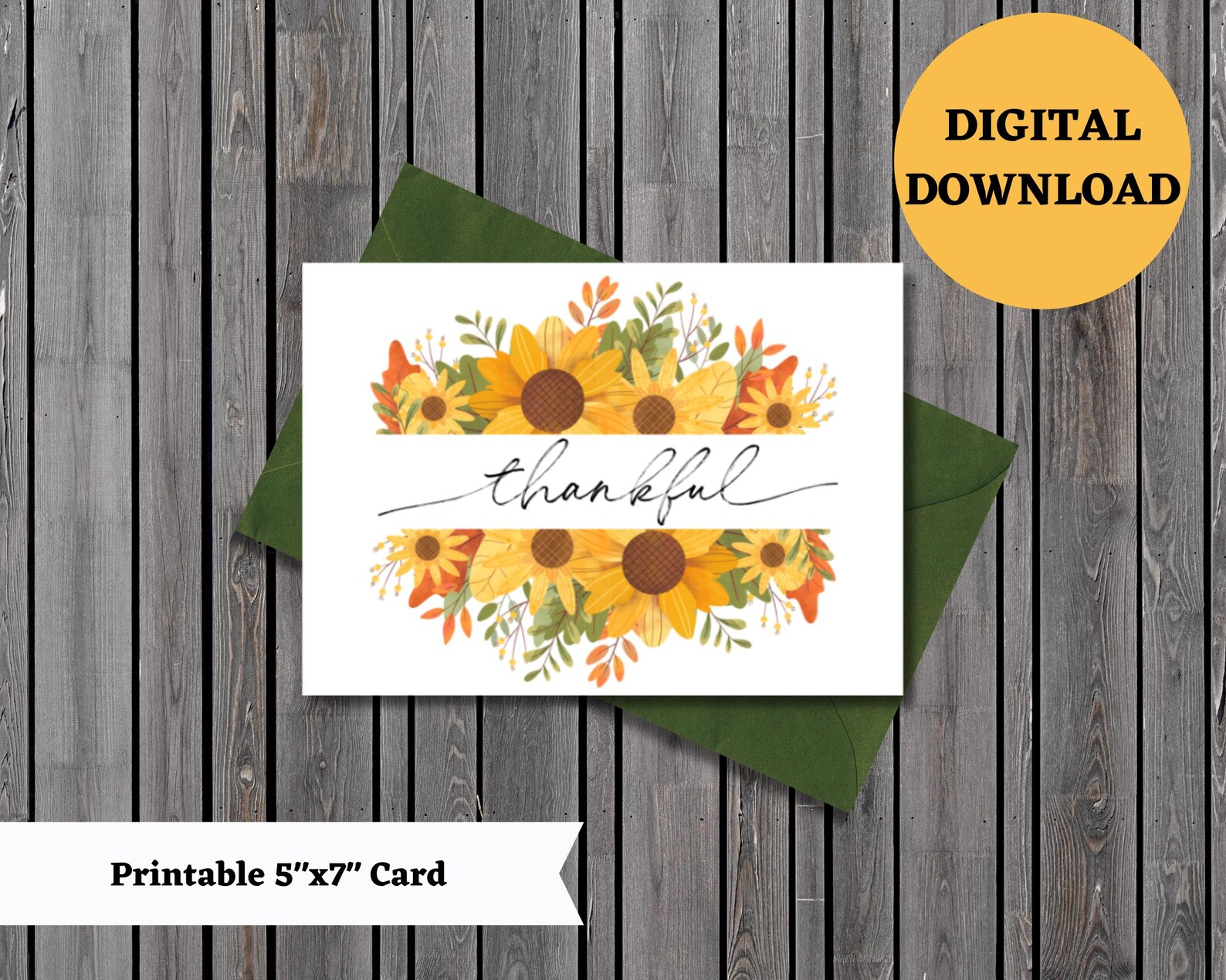 Printable Thanksgiving Card, Autumn Greetings Card, Holiday Wishes Card ...