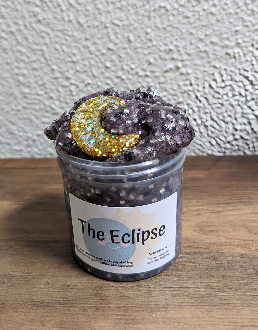 The Eclipse Solar Moon Stars Sky Jelly Bingsu Bead Black Silver Glitter ...